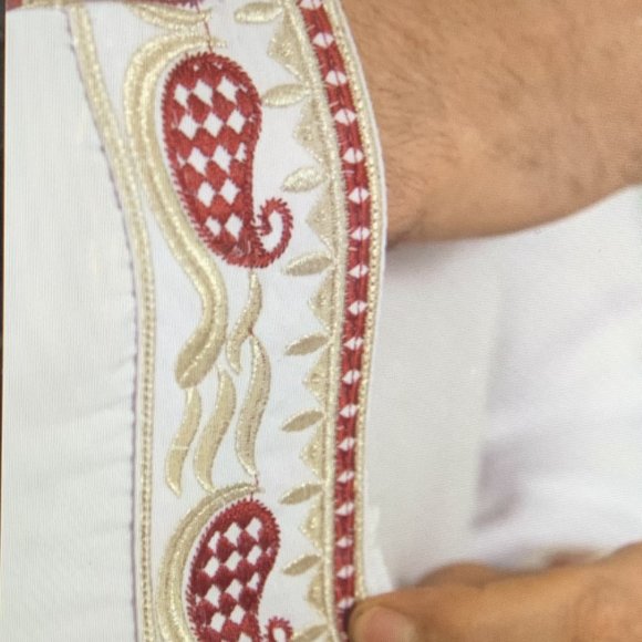 Al-Rayan | Kaftans | Embroidered Men Arab Thoub Dishdash Long Sleeve ...